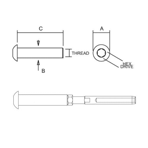 Stainless Steel Dome Head Adjuster - Sta Lok