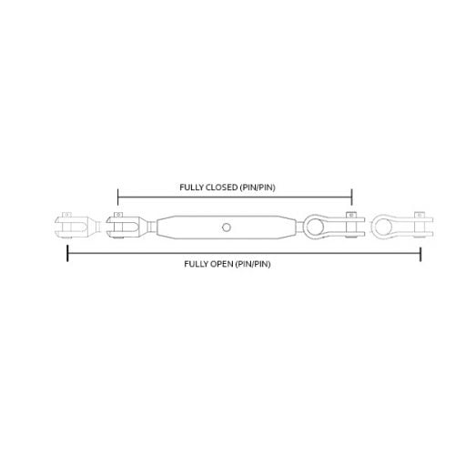 Stainless Steel Turnbuckle Toggle & Fork Stainless Steel - Sta Lok